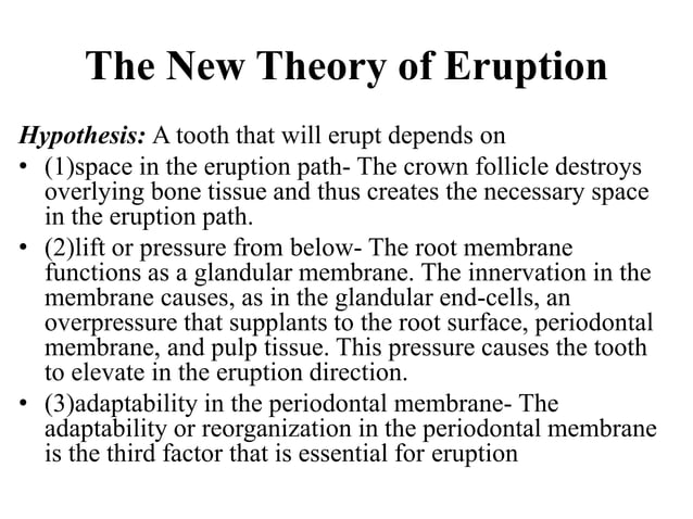 Tooth eruption ppt | PPTX | Dental Health | Diseases and Conditions