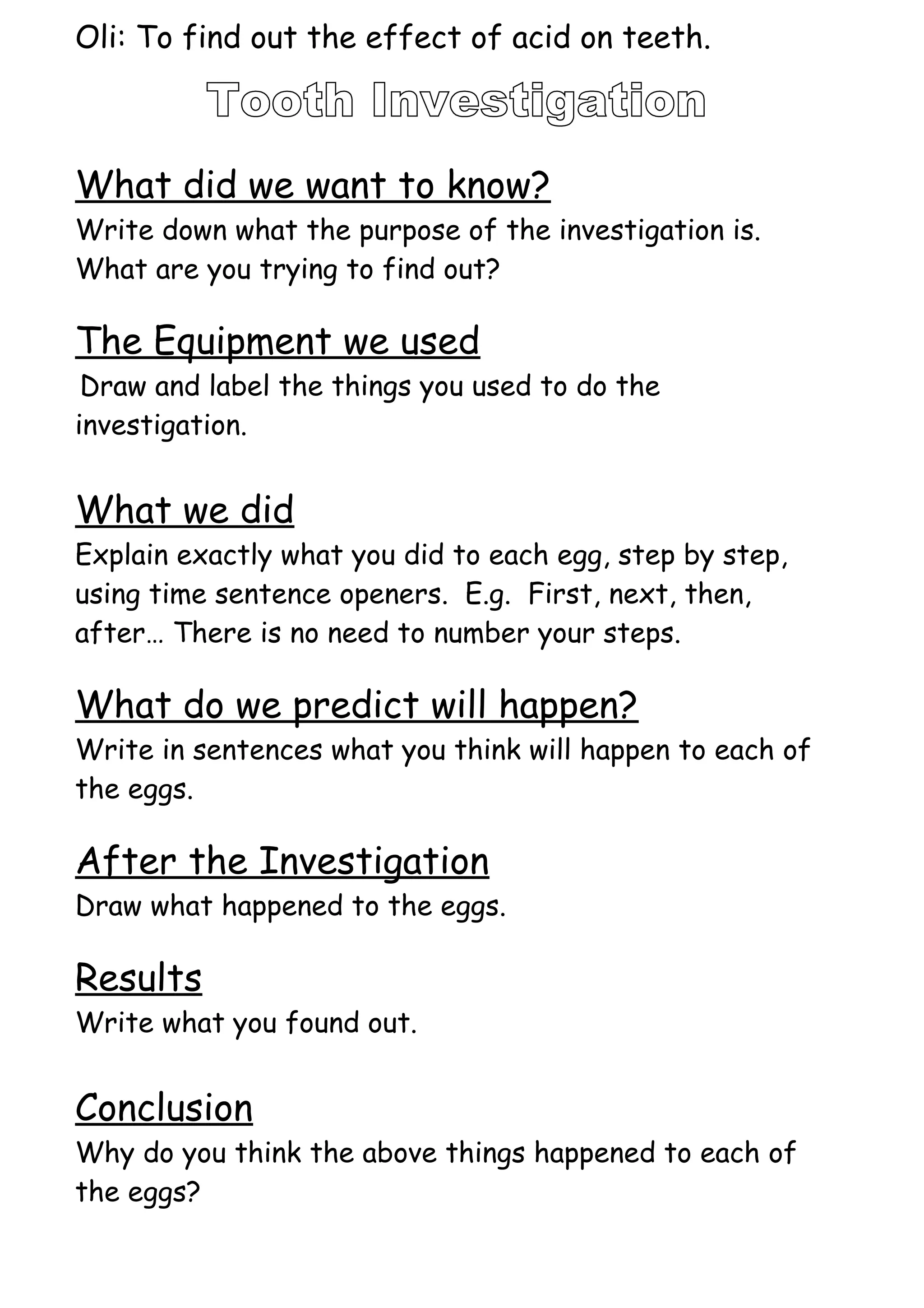 Tooth investigation | DOC