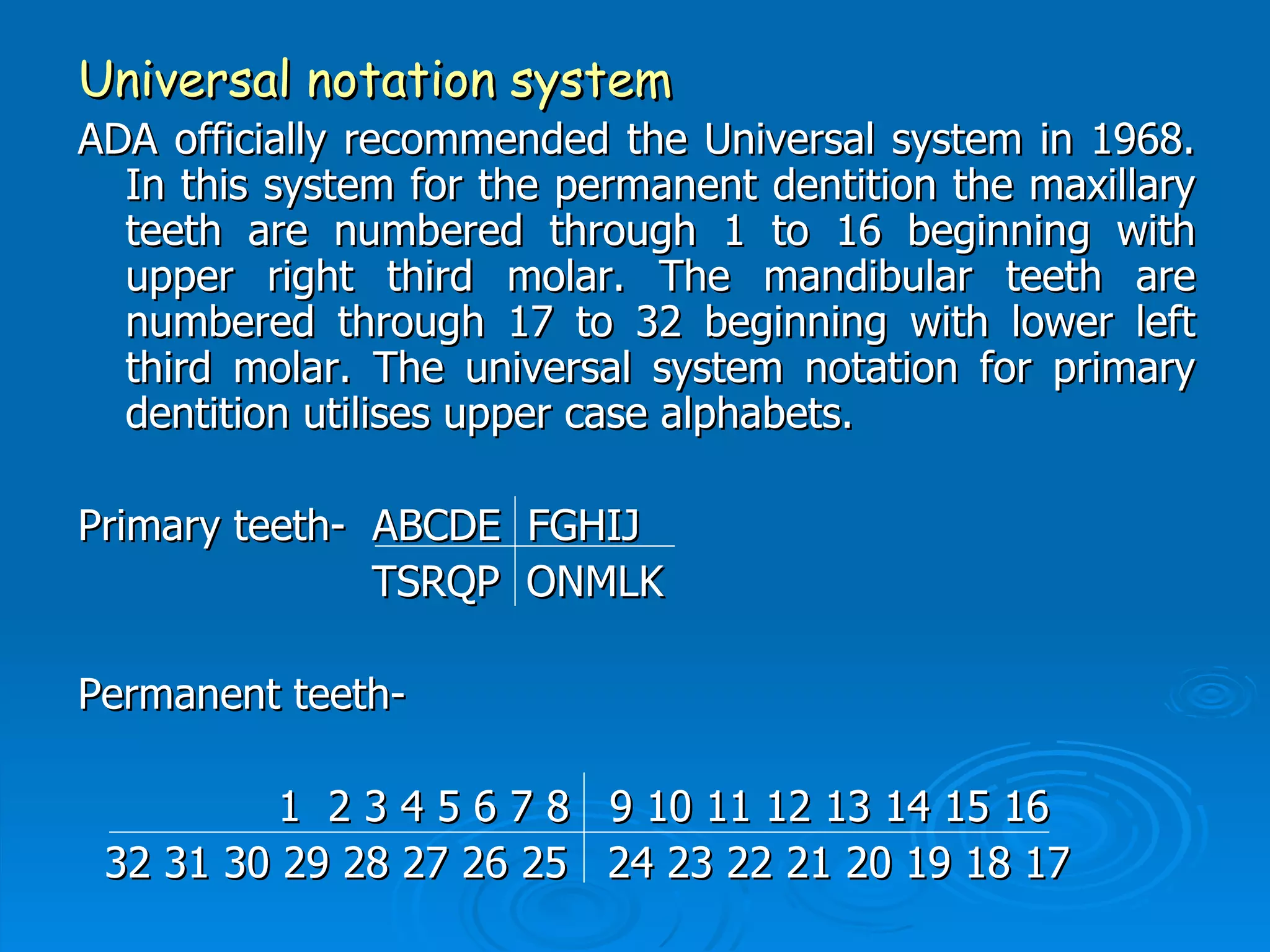 Tooth Numbering Systems | PPT