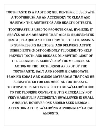 IDENTIFICATION OF ANION AND CATION PRESENT IN TOOTHPASTE | PDF