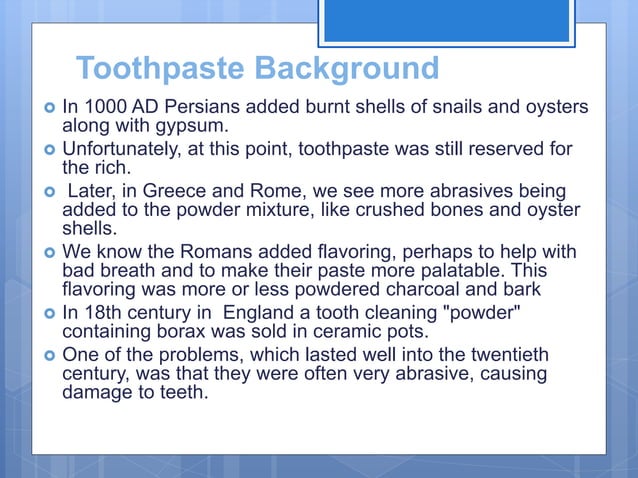 History of Toothpastes in dentistry.pptx
