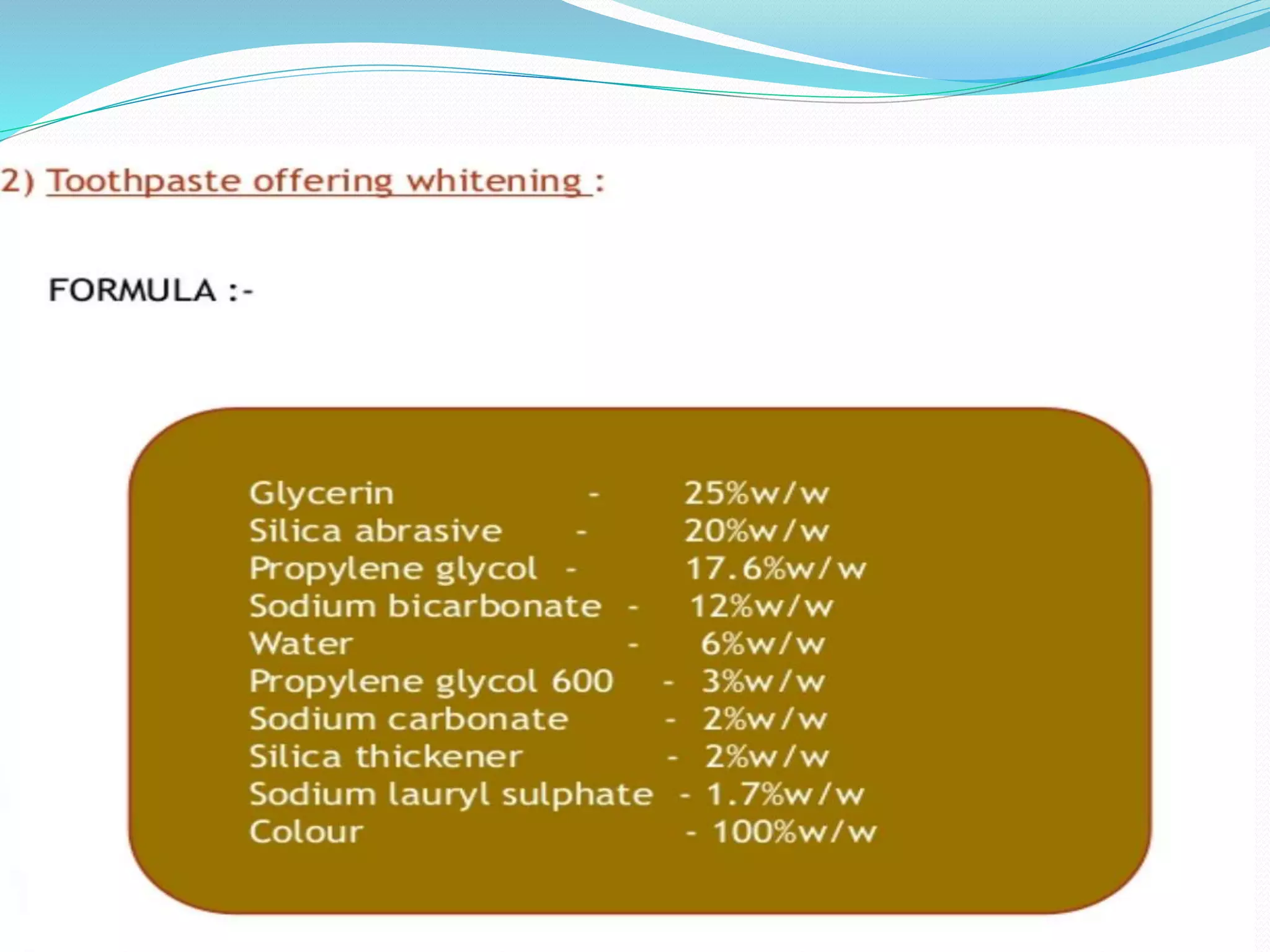 BUILDING BLOCK FOR FORMULATION OF TOOTHPASTE | PPTX