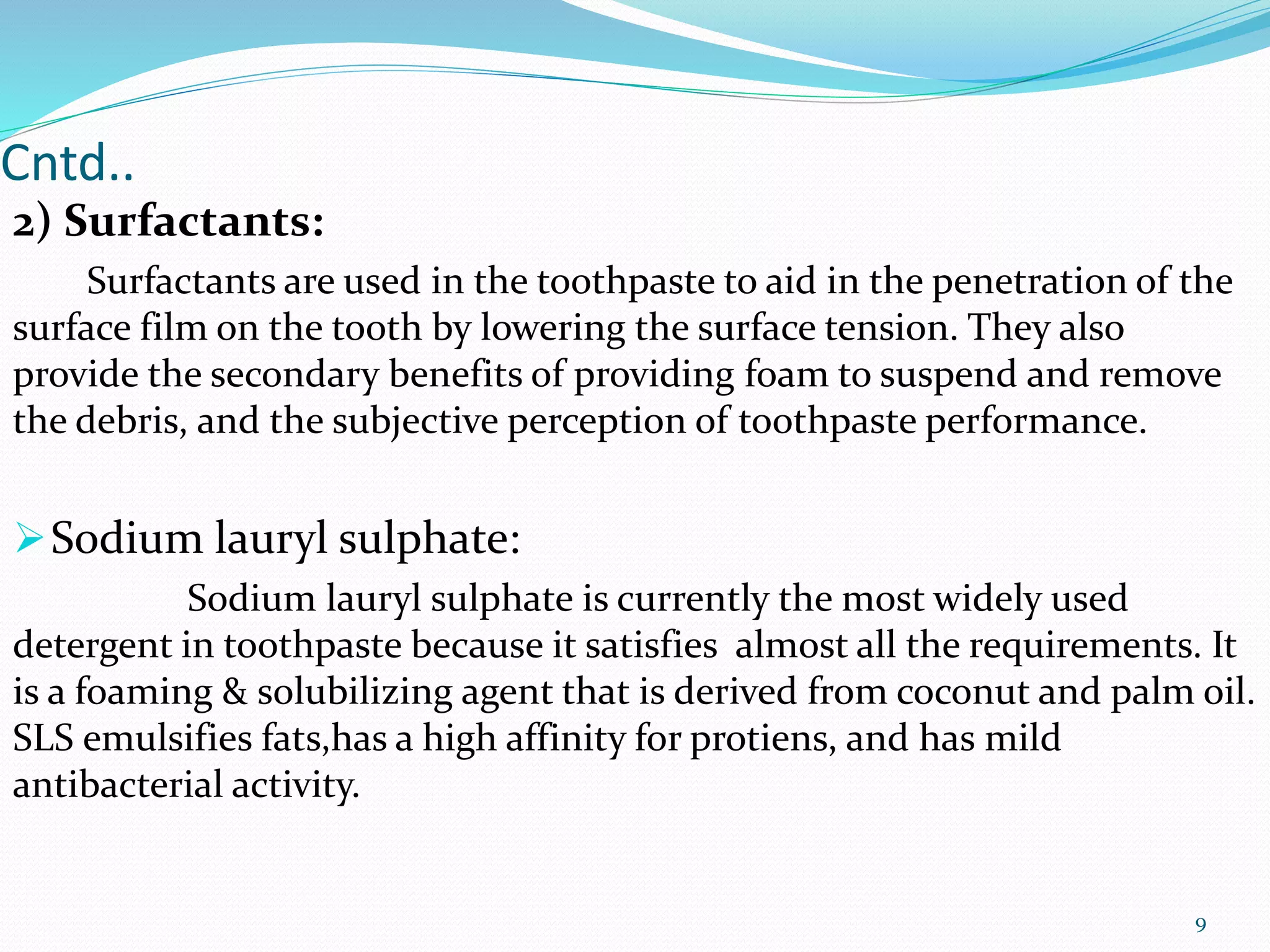 BUILDING BLOCK FOR FORMULATION OF TOOTHPASTE | PPTX