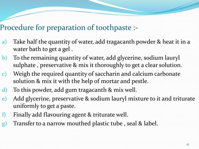 BUILDING BLOCK FOR FORMULATION OF TOOTHPASTE | PPTX