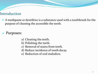 BUILDING BLOCK FOR FORMULATION OF TOOTHPASTE | PPTX