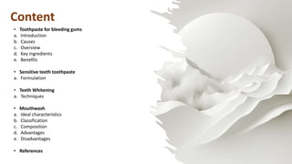 Toothpaste for bleeding gums and sensitive teeth. Teeth whitening ...