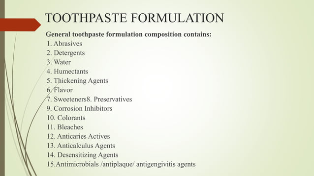 Toothpastes | PPT