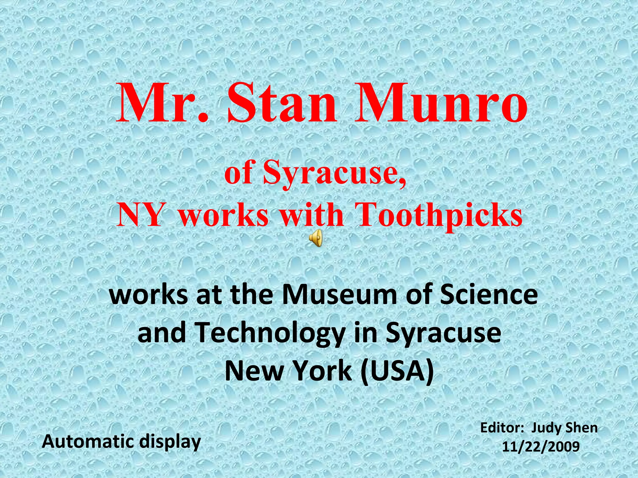 Toothpick Statues（牙签雕） | PPS