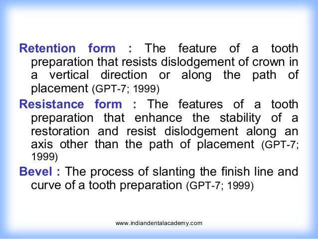 Tooth preparation for full veneer crowns /certified fixed orthodonti…