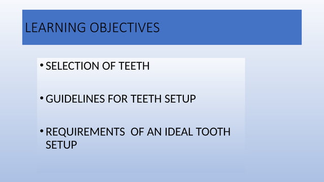 Arrangement of posterior teeth in edentulous patients.tooth set up .pptx