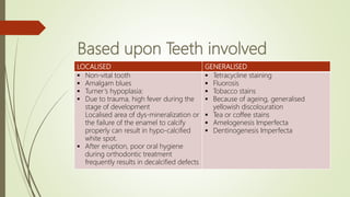 Tooth Staining and Discoloration | PPTX | Dental Health | Diseases and ...