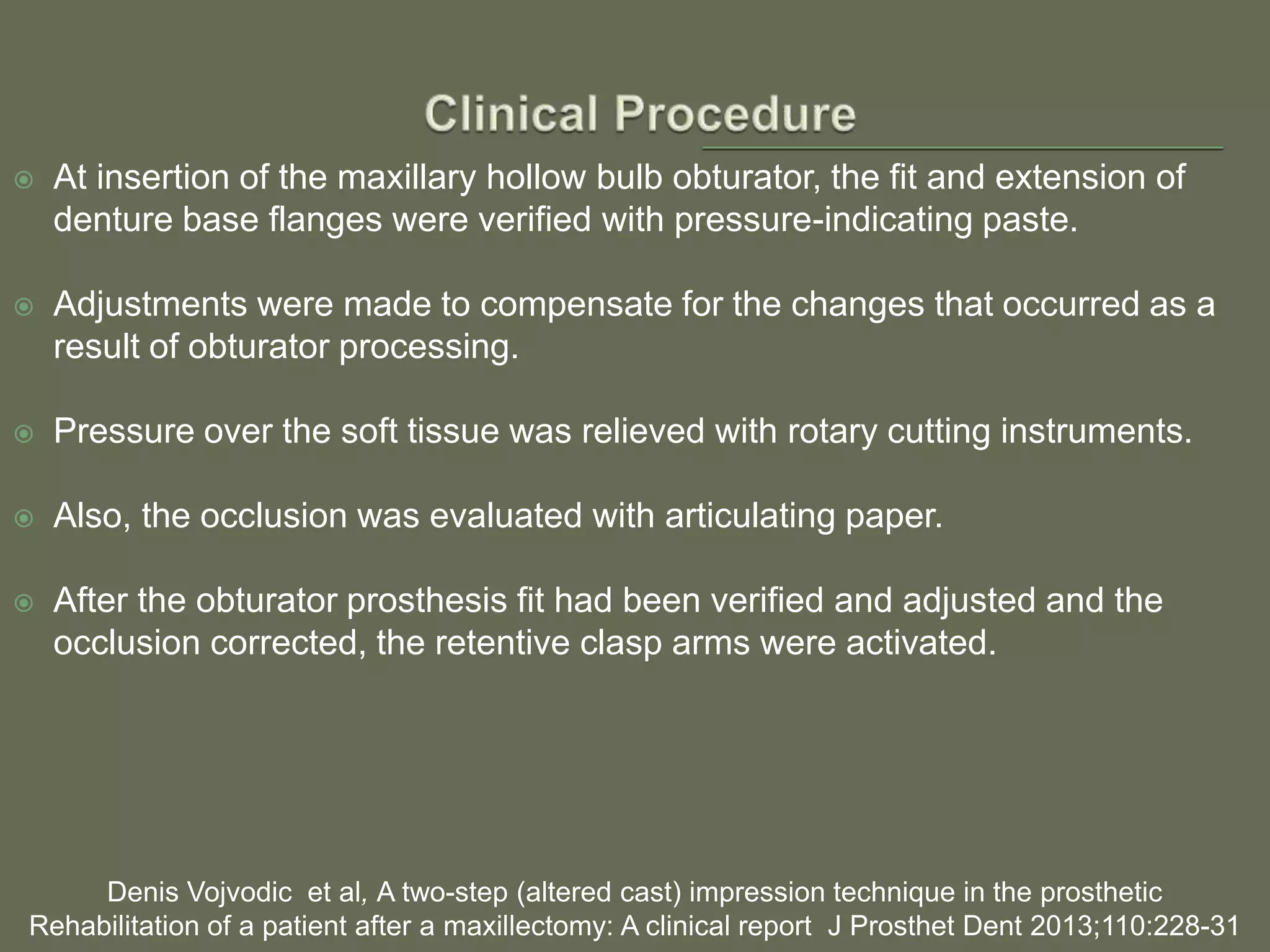 Altered Cast Impression Technique for Fabrication of Maxillary ...