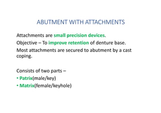 TOOTH SUPPORTED OVERDENTURES IN PROSTHODONTICS | PDF