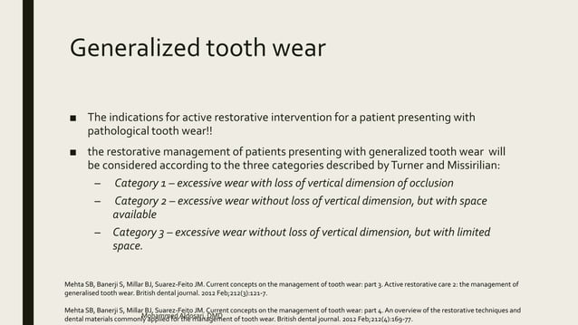 Tooth wear final | PPTX | Dental Health | Diseases and Conditions