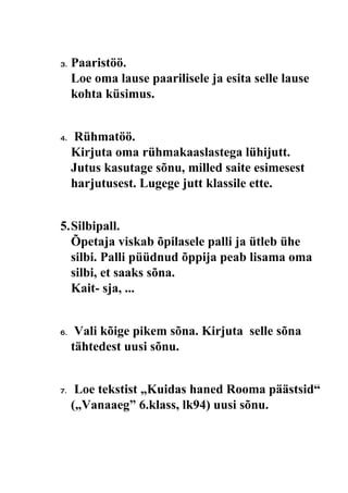 Too tundmatute so nadega | PDF