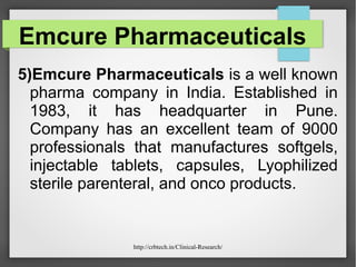 Top 10-clinical-research-companies-in-pune (1) | PPT