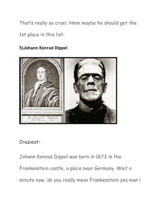 Top 10 Craziest and Evil Scientists in the History of Mankind | DOCX