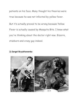 Top 10 Craziest and Evil Scientists in the History of Mankind | DOCX
