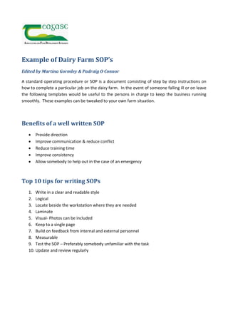 Top-10-Dairy-Farm-Standard Operating Pro | PDF