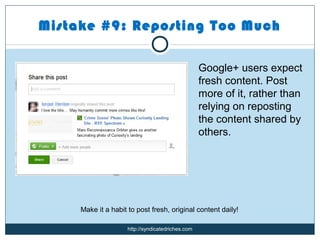 Top 10 Google+ Mistakes | PPT