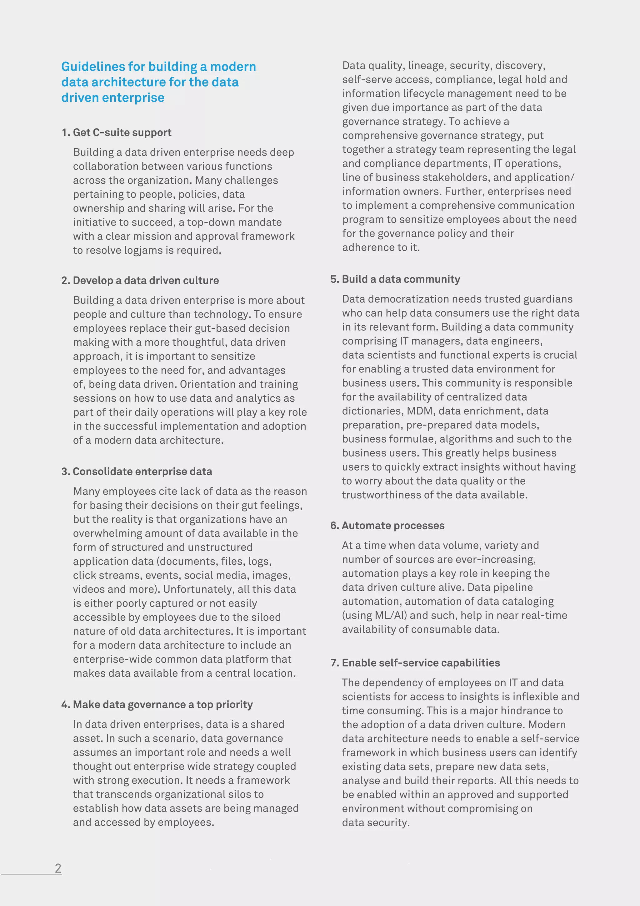 Top 10 Guidelines For Deploying Modern Data Architecture For The Data