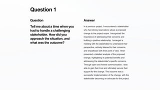 Top 10 Project Management Behavioral Interview Questions and Answers | PPTX