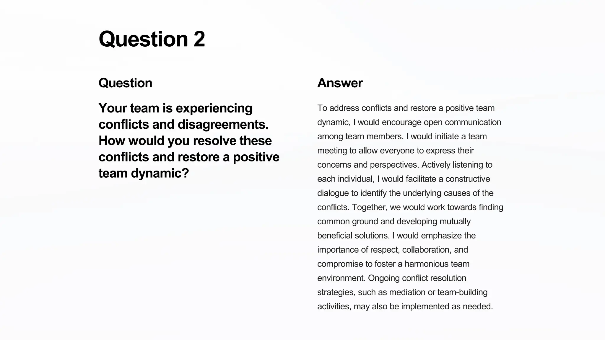 Top 10 scenario-based questions for hiring a Team Leader | PPTX