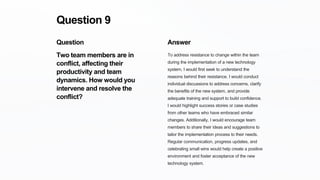 Top 10 scenario-based questions for hiring a Team Leader | PPTX