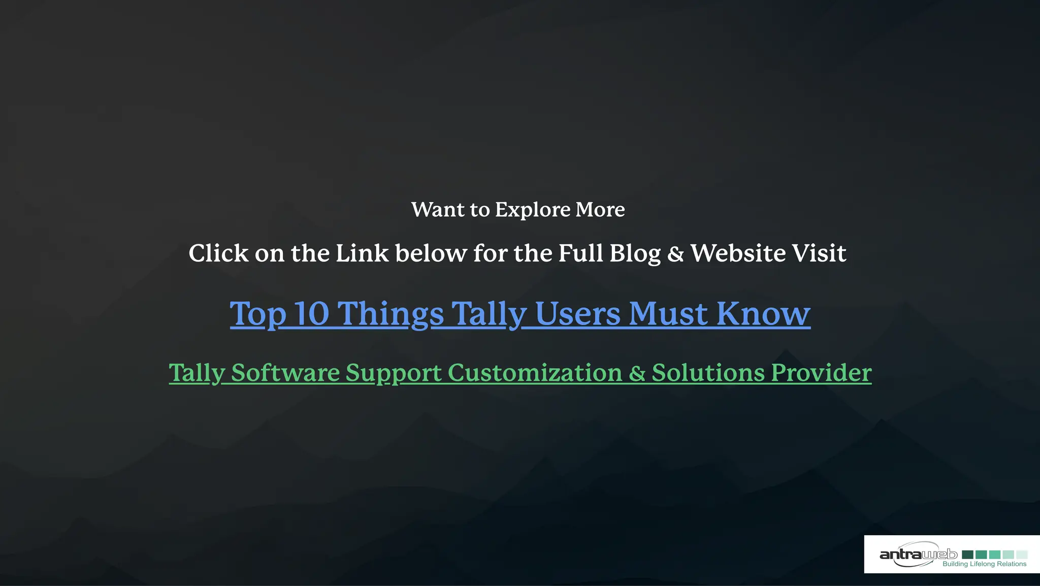 Top 10 Things Tally Users Must Know - Antraweb Technologies | PPT
