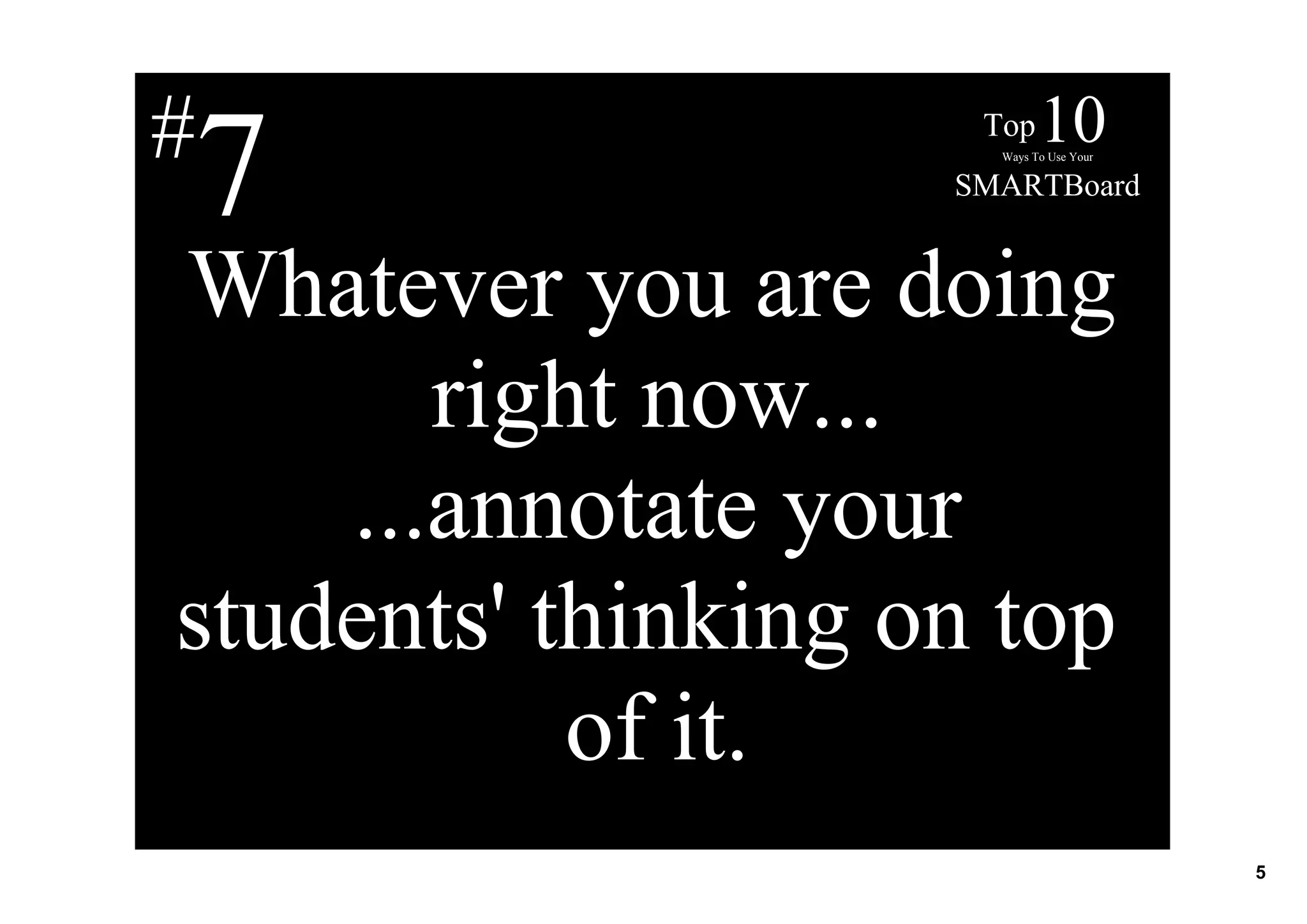 Top 10 Ways To Use Your Smart Board | PDF