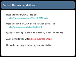 Top 10 Web Security Vulnerabilities (OWASP Top 10) | PPT