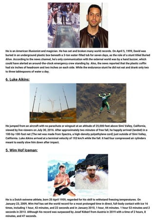 Top 10 World Records That Seems Difficult To Be Broken | PDF