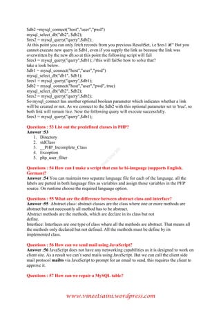 Top 100 PHP Interview Questions and Answers | PDF