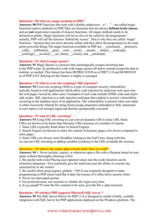 Top 100 PHP Interview Questions and Answers | PDF