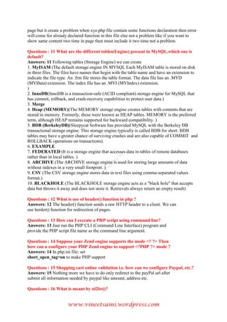 Top 100 PHP Interview Questions and Answers | PDF