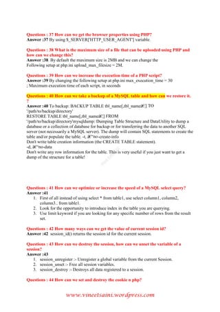 Top 100 PHP Interview Questions and Answers | PDF