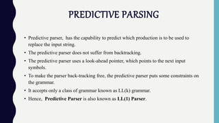 Top Down Parsing, Predictive Parsing | PPTX