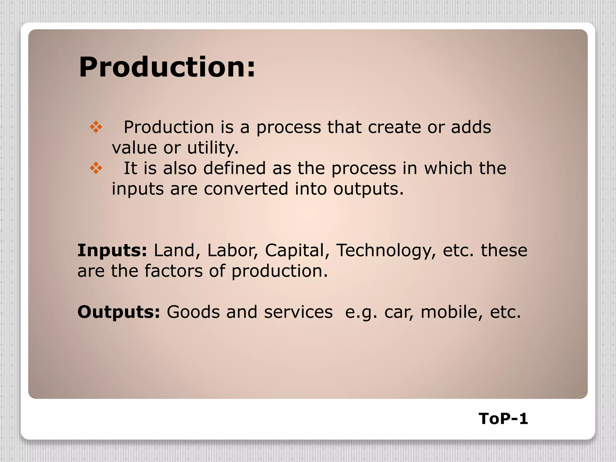 Theory of Production | PPTX