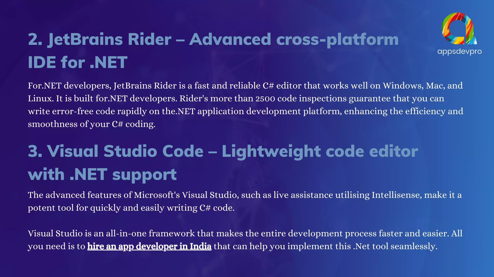 Top 25+ .Net development tools for intelligent business solutions ...