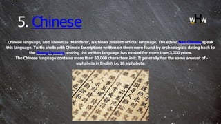 PPT on the Top 5 Oldest languages of the World | PPTX