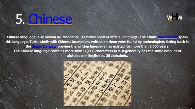 PPT on the Top 5 Oldest languages of the World | PPTX
