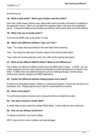Top 35-interview-questions-on-sap-abap | PDF | Computing | Technology & Computing