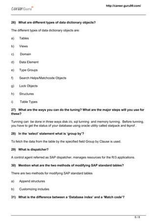 Top 35-interview-questions-on-sap-abap | PDF | Computing | Technology & Computing