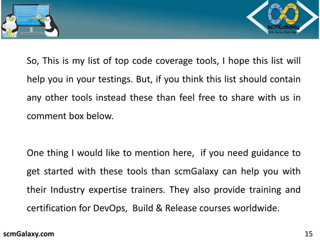 Top 5 Code Coverage Tools in DevOps | PPTX