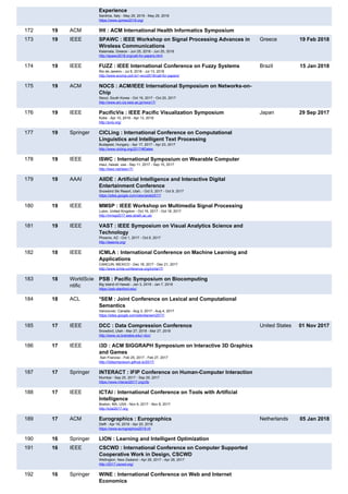 Top Conferences of Computer Science & Electronics, August 2017 | PDF