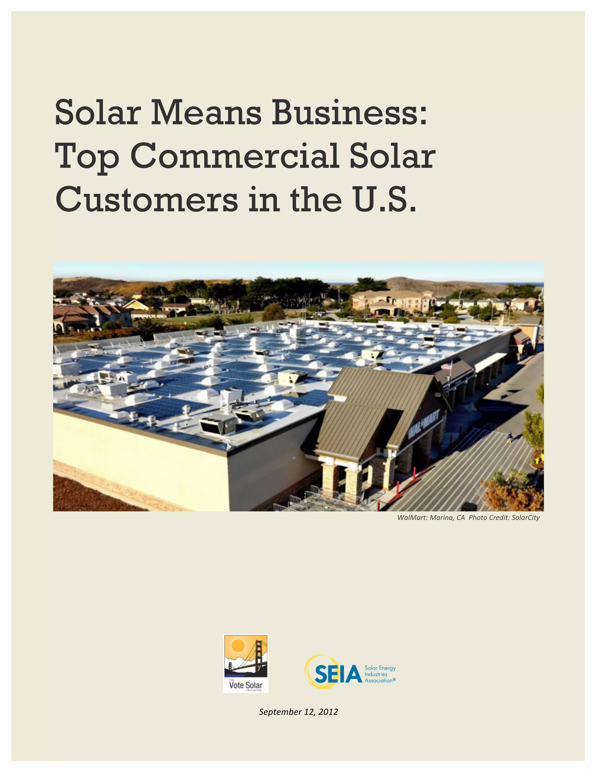 Solar Means Business: Top Commercial Solar Customers in the U.S. | PDF
