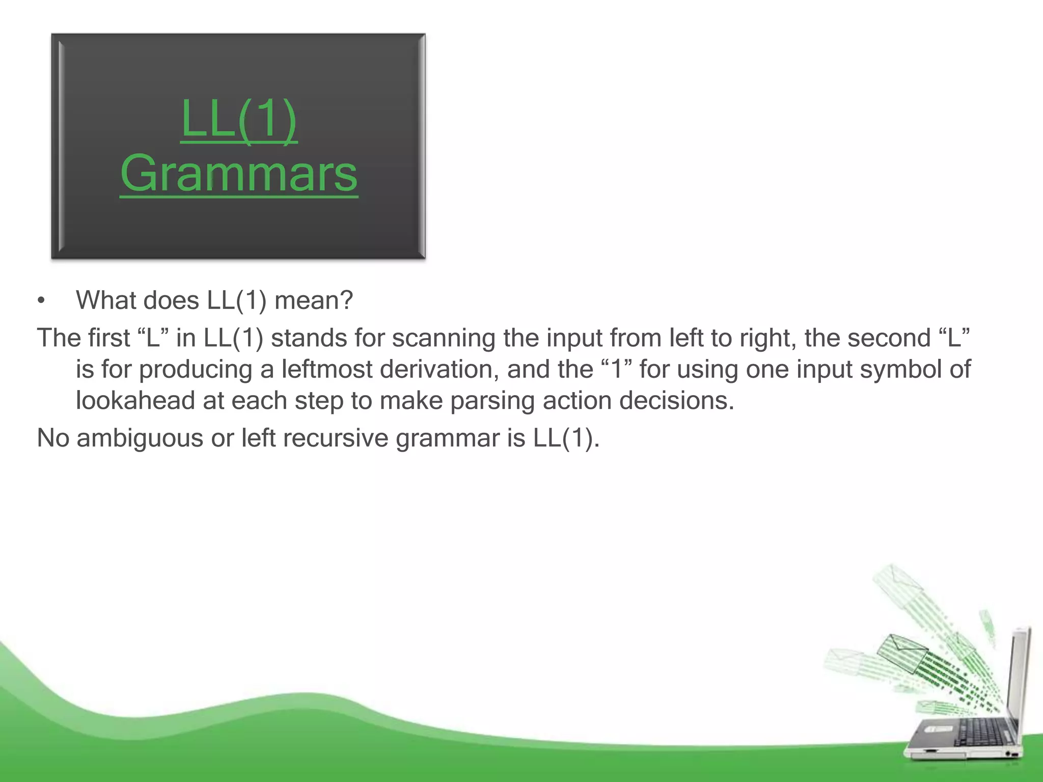 Top down and botttom up Parsing | PPTX