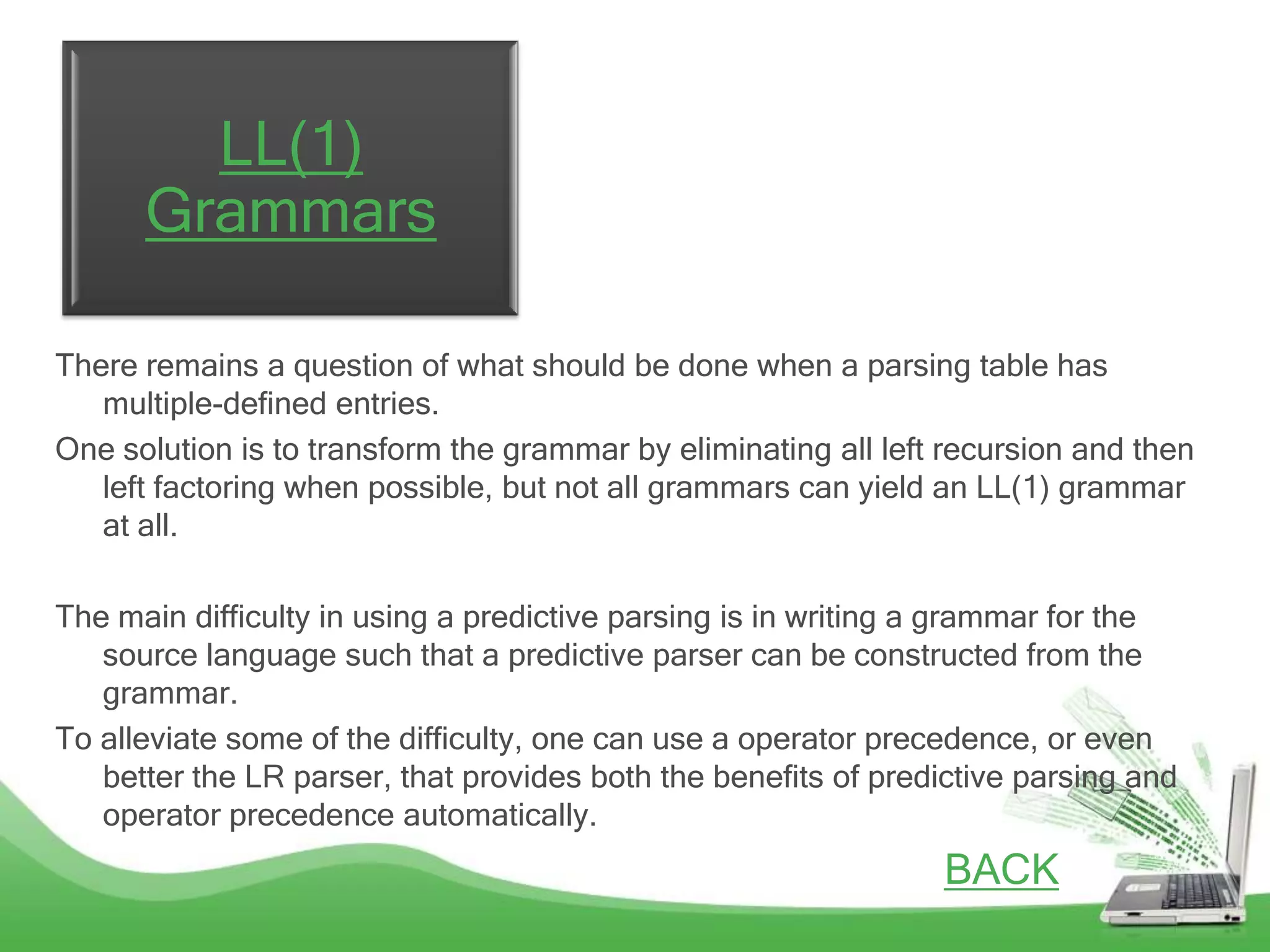 Top down and botttom up Parsing | PPTX