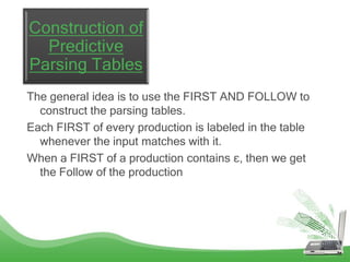 Top down and botttom up Parsing | PPTX