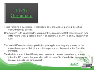 Top down and botttom up Parsing | PPTX